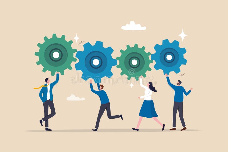 Work Together, Teamwork or Cooperate To Success, Solution To Team ...