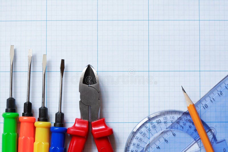 Work Tools stock image. Image of pliers, ruler, screwdriver - 21037529