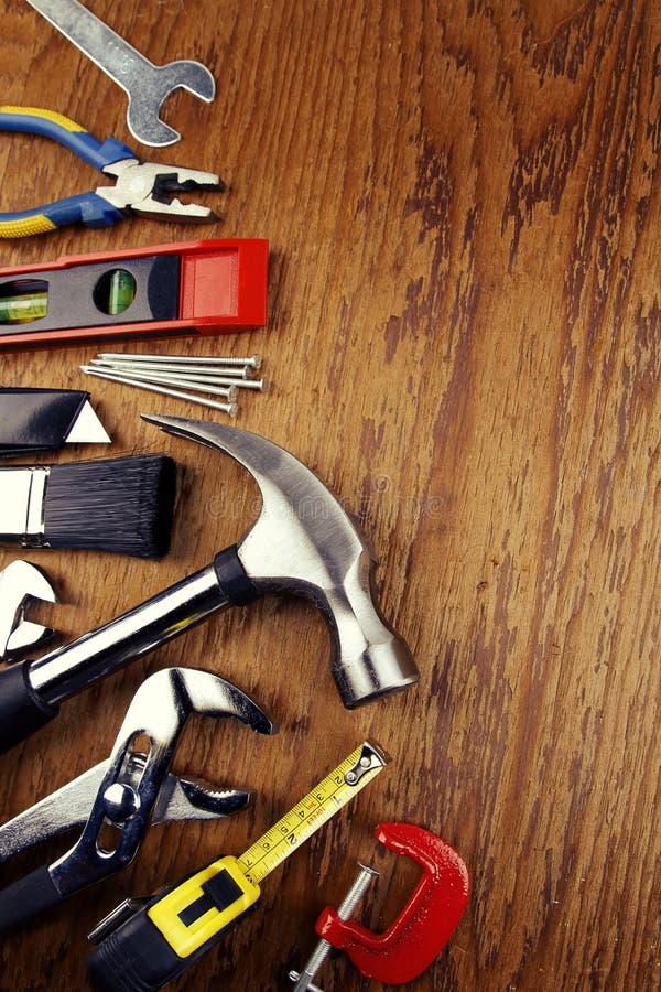 Work tools stock photo. Image of assorted, floor, hand - 29333056