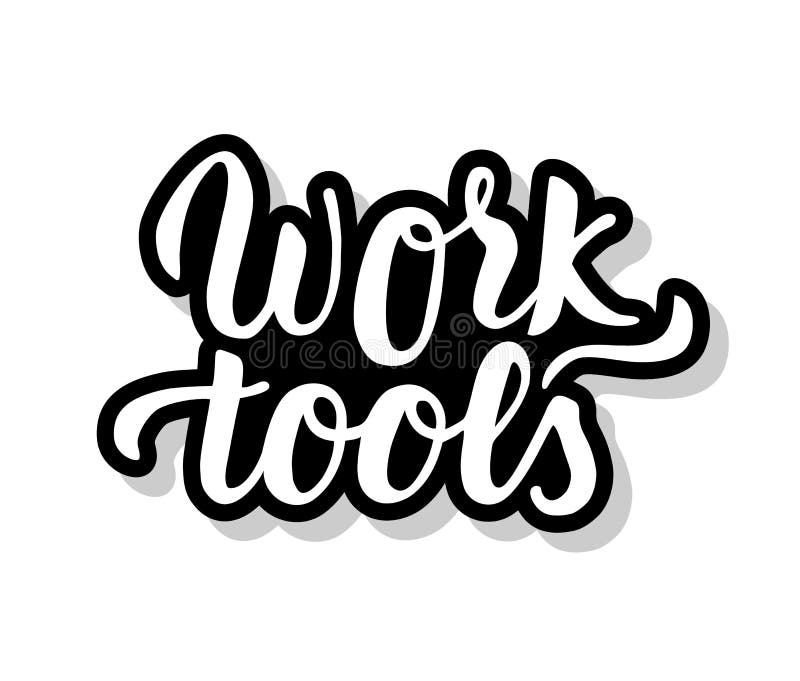 Work Tools Calligraphy Template Text for Your Design Illustration ...