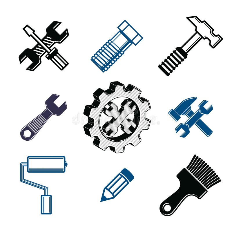 Work Tools Collection, Vector Repair Instruments for Carpentry a Stock ...