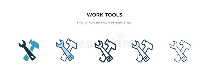 Work Tools Icon in Different Style Vector Illustration. Two Colored and ...