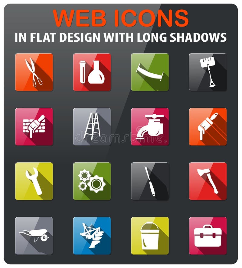 Work tools icon set stock illustration. Illustration of chisel - 88457882