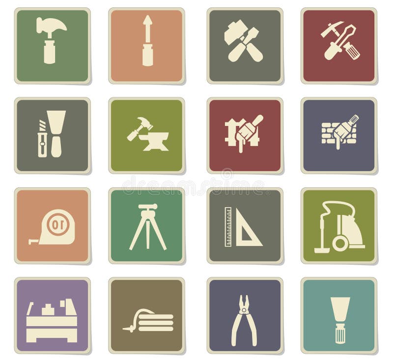 Work tools icon set stock illustration. Illustration of icon - 89851458
