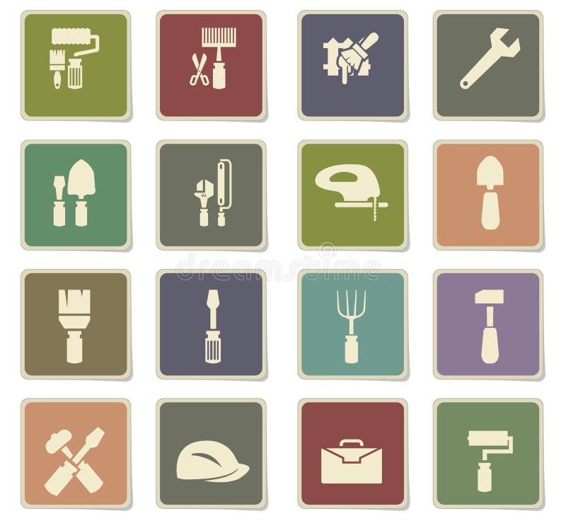 Work tools icon set stock illustration. Illustration of screwdriver ...
