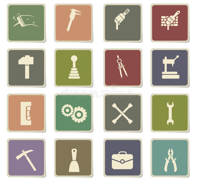Work tools icon set stock illustration. Illustration of lever - 89866730