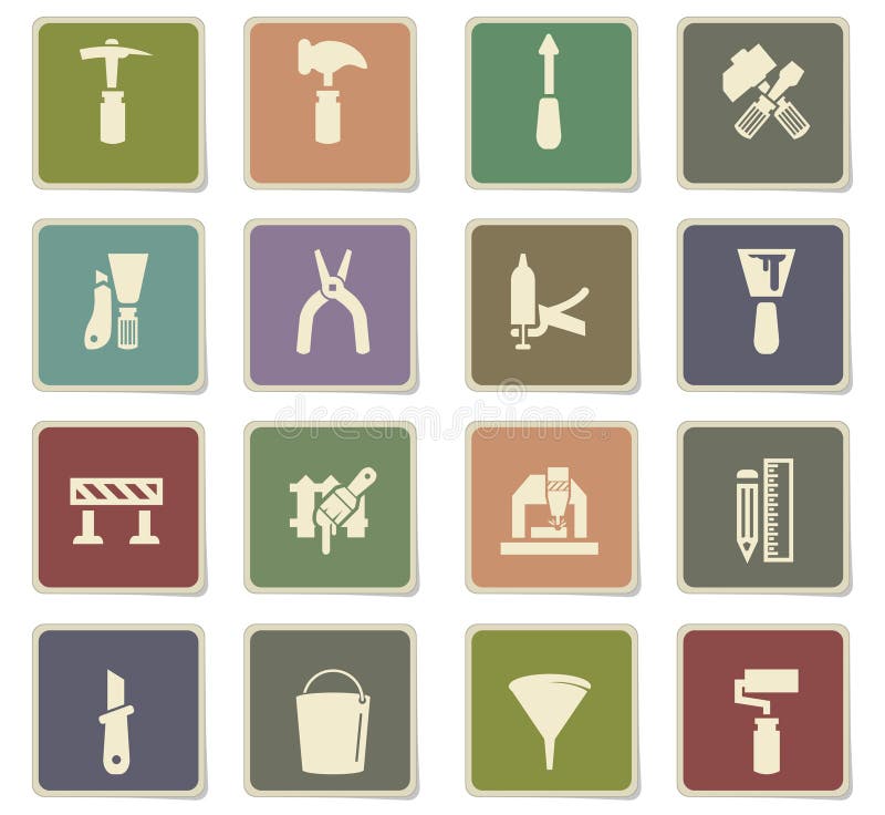 Work tools icon set stock illustration. Illustration of work - 89866731