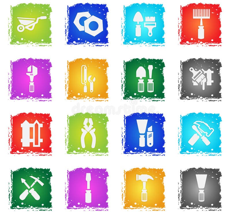 Work tools icon set stock vector. Illustration of shovel - 88128286