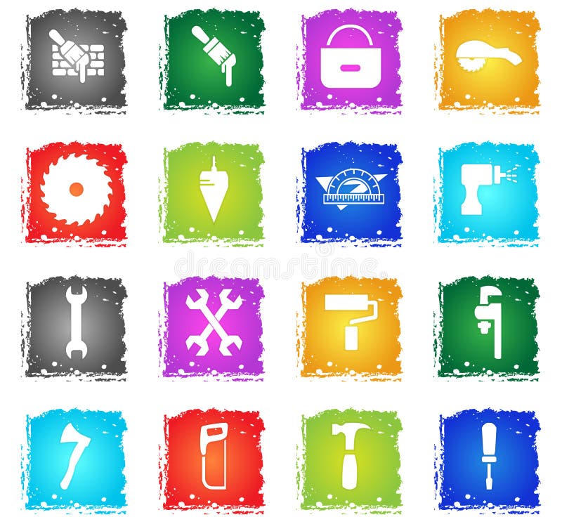 Work tools icon set stock vector. Illustration of clamp - 88128587
