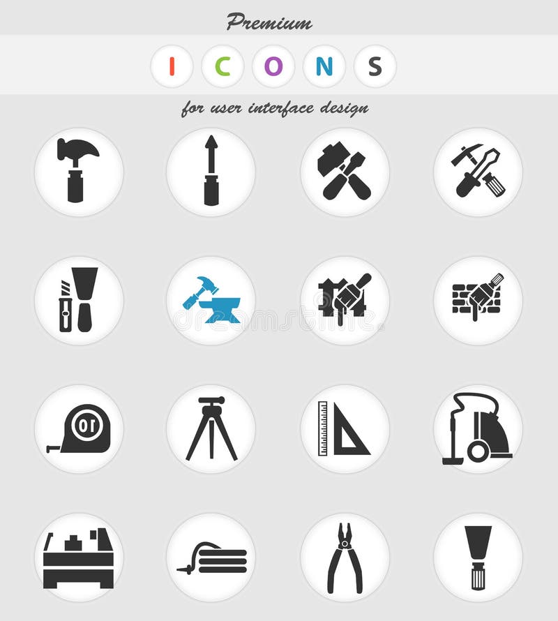 Work tools icon set stock vector. Illustration of vector - 123122144