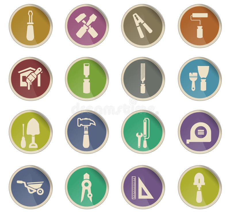 Work tools icon set stock vector. Illustration of work - 123478041