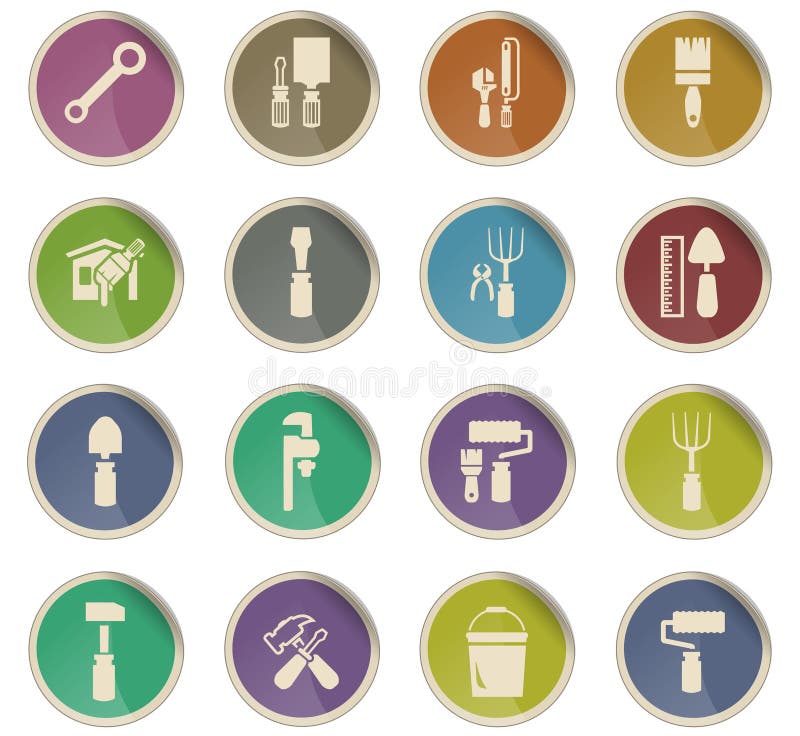 Work tools icon set stock vector. Illustration of vector - 123478078