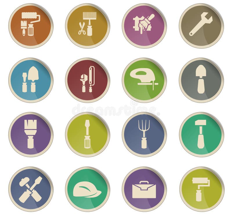 Work tools icon set stock vector. Illustration of pick - 123478082