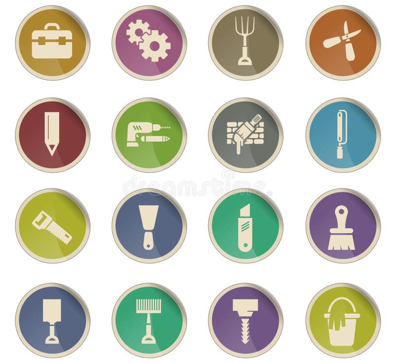 Work tools icon set stock vector. Illustration of driver - 123478180