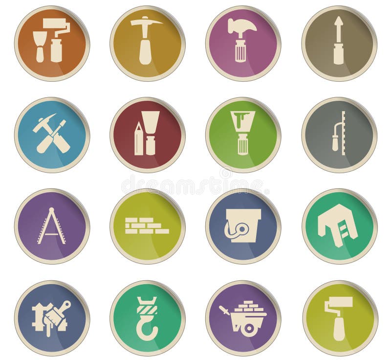 Work tools icon set stock vector. Illustration of paint - 123478264