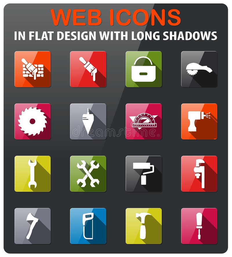 Work tools icons set stock illustration. Illustration of painting ...