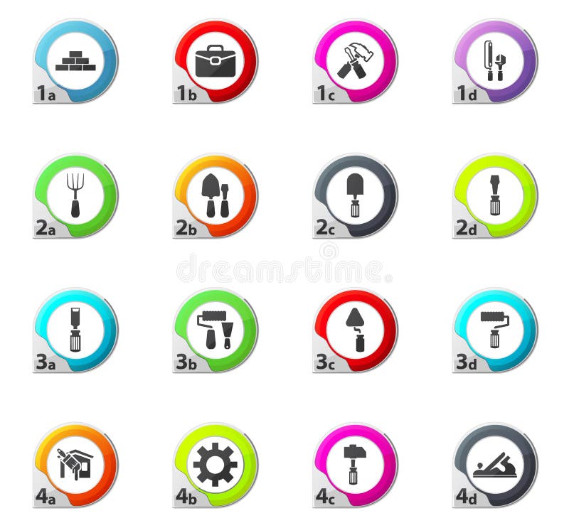 Work tools icons set stock illustration. Illustration of portfolio ...