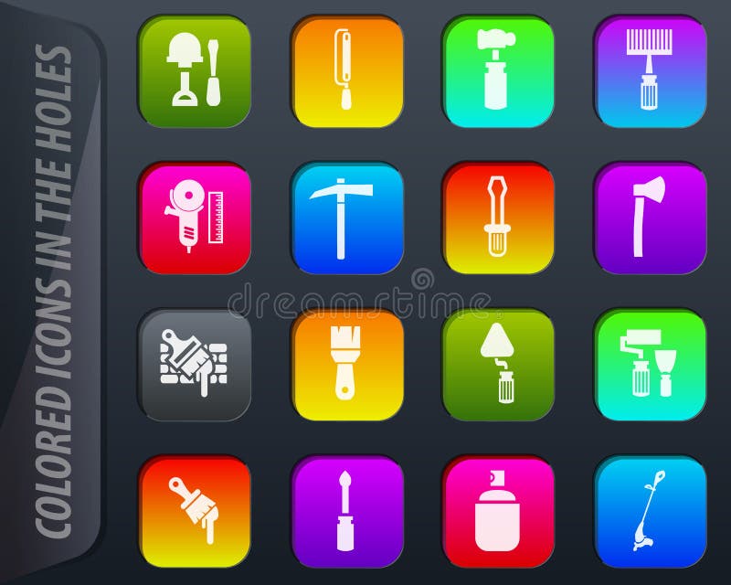 Work tools icons set stock illustration. Illustration of silhouette ...