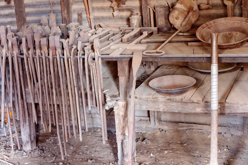 Blacksmith Workshop at Old Gold Mine Stock Photo - Image of australian ...