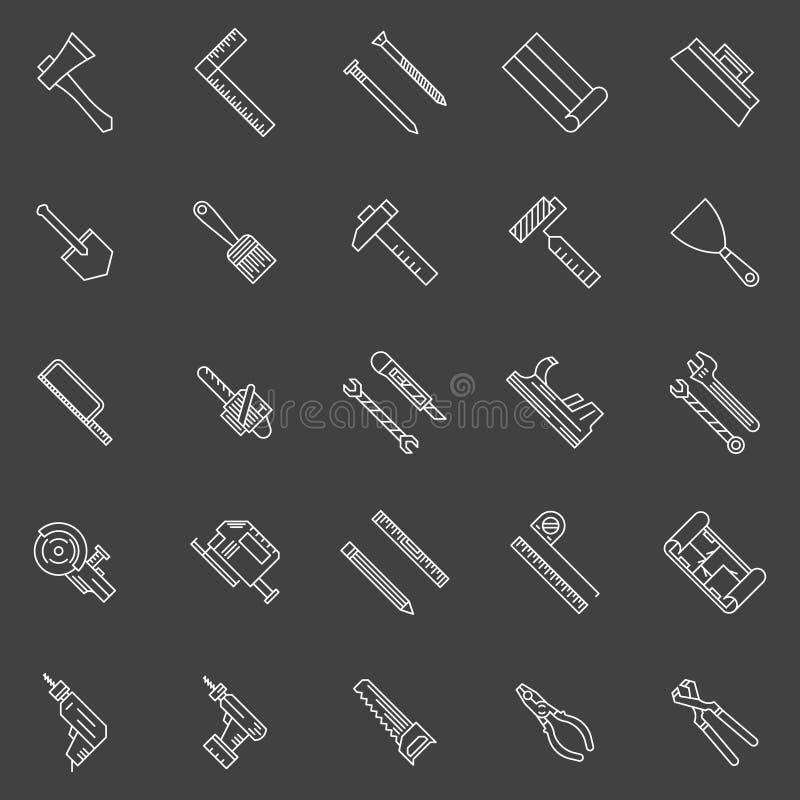 Work tools line icons stock vector. Illustration of jackplane - 56431033