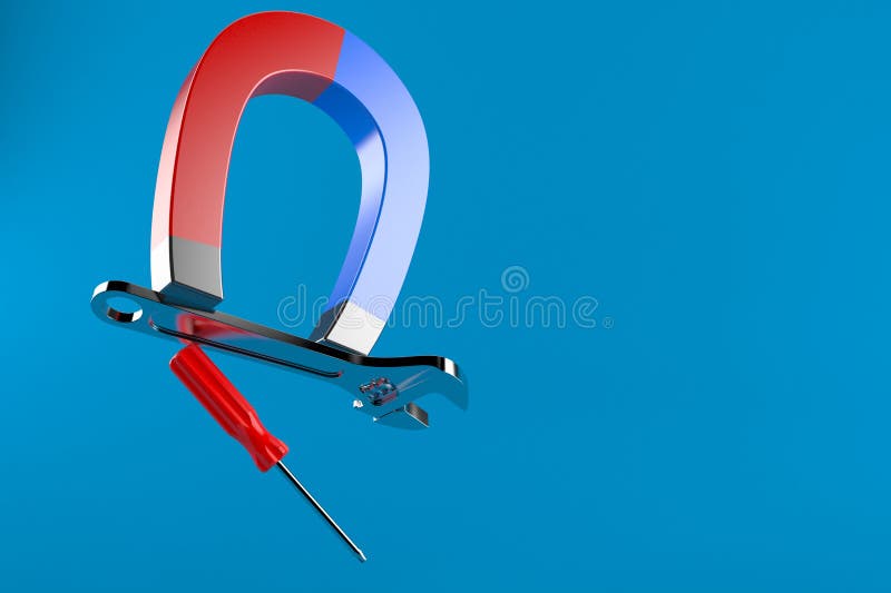 Work tools with magnet stock illustration. Illustration of magnetic ...
