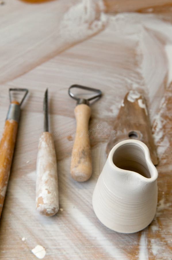 Work Tools in a Messy Ceramics Workshop Stock Image - Image of design ...