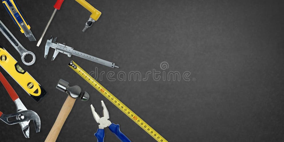 Work Tools Set stock photo. Image of hand, group, objects - 252419570