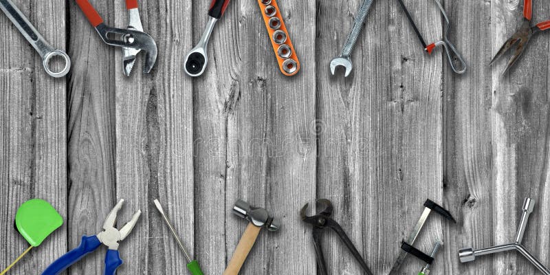 Work Tools Set stock photo. Image of wrench, knife, concepts - 255342398