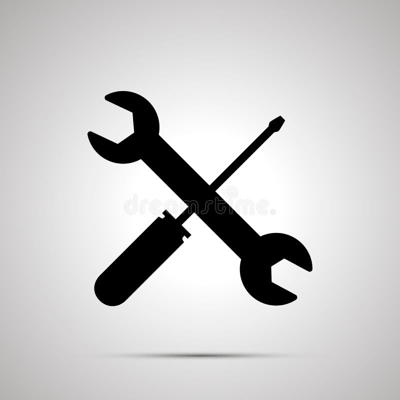 Work Tools Silhouette, Simple Black Icon with Shadow Stock Illustration ...