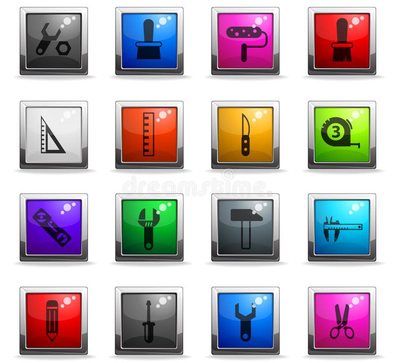 Work tools icon set stock vector. Illustration of work - 122116148