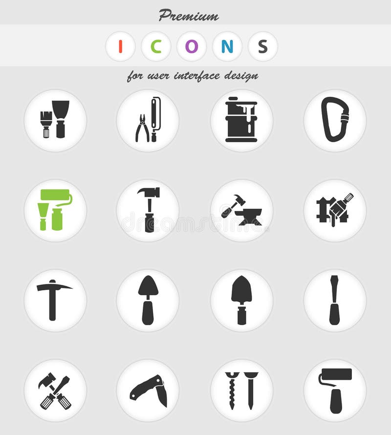 Work tools icon set stock vector. Illustration of icon - 123121698