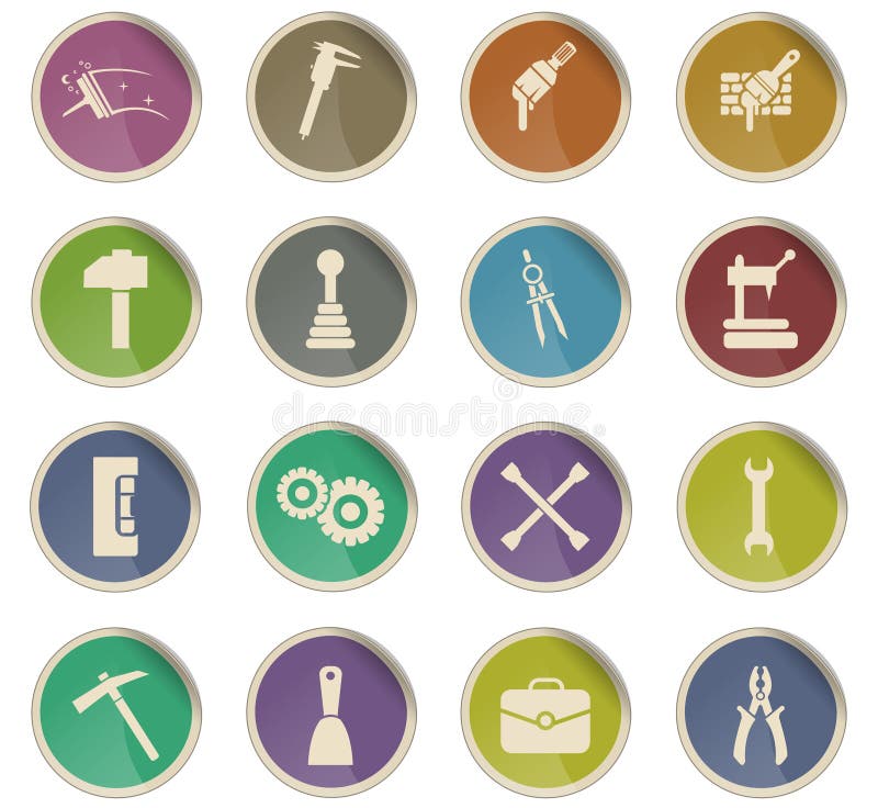 Work tools icon set stock vector. Illustration of hammer - 123478261