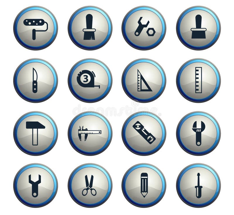Work tools icon set stock vector. Illustration of work - 127750094