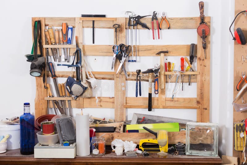 Work tools at workshop stock image. Image of workshop - 231654925