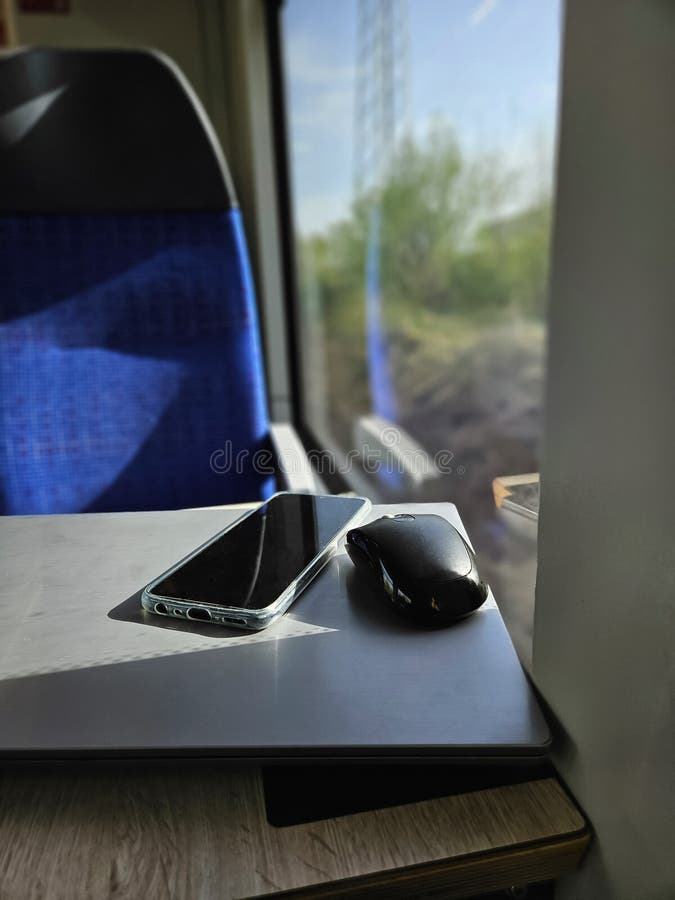 Work on the Train, Working with the Laptop,Train Interior, Transilien ...