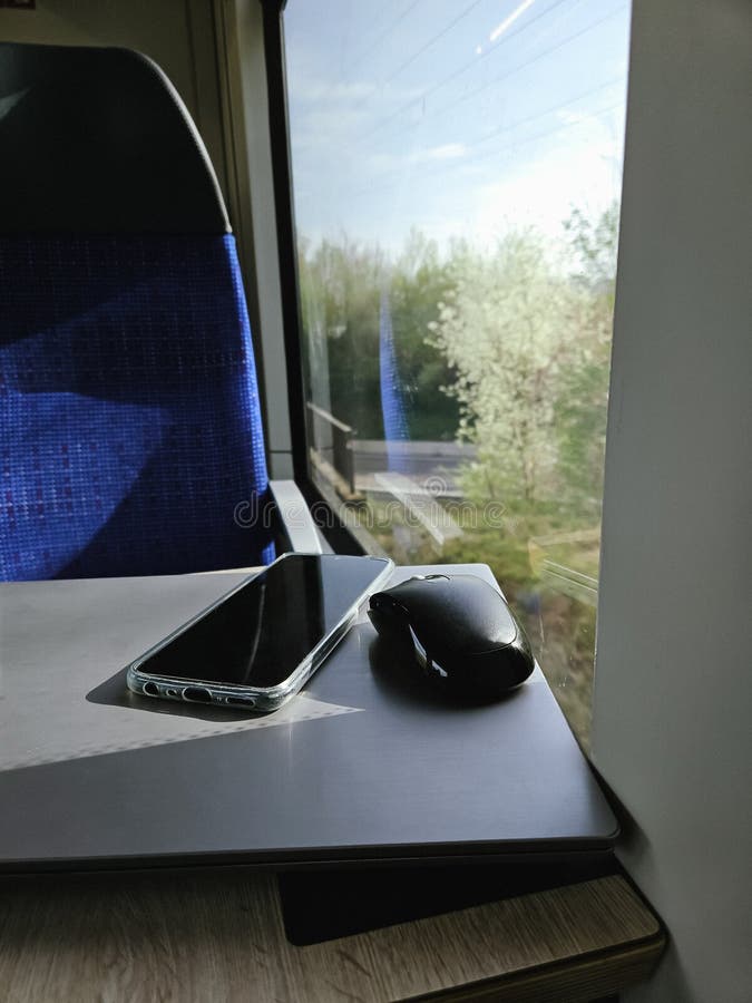 Work on the Train, Working with the Laptop,Train Interior, Transilien ...