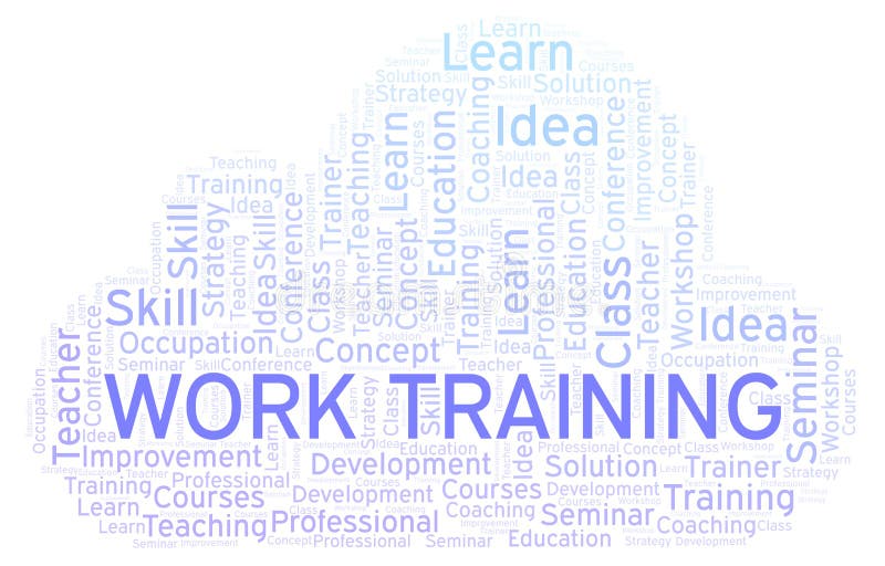 Training at Work Word Cloud Stock Illustration - Illustration of ...