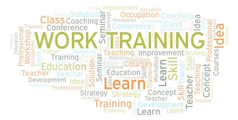Work Training word cloud stock illustration. Illustration of isolated ...