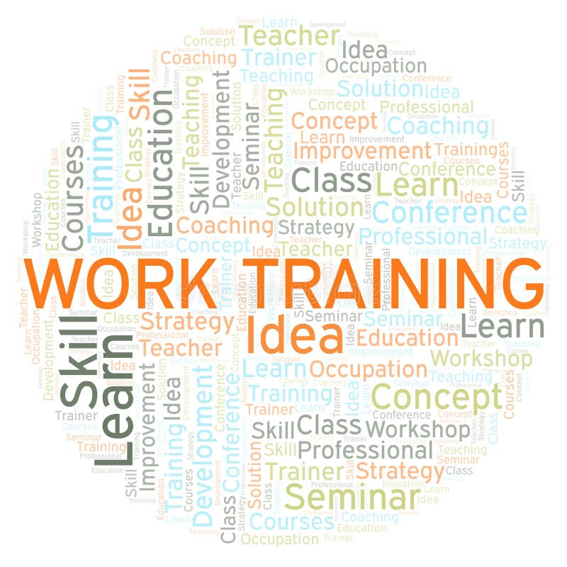 Work Training word cloud. stock illustration. Illustration of card ...