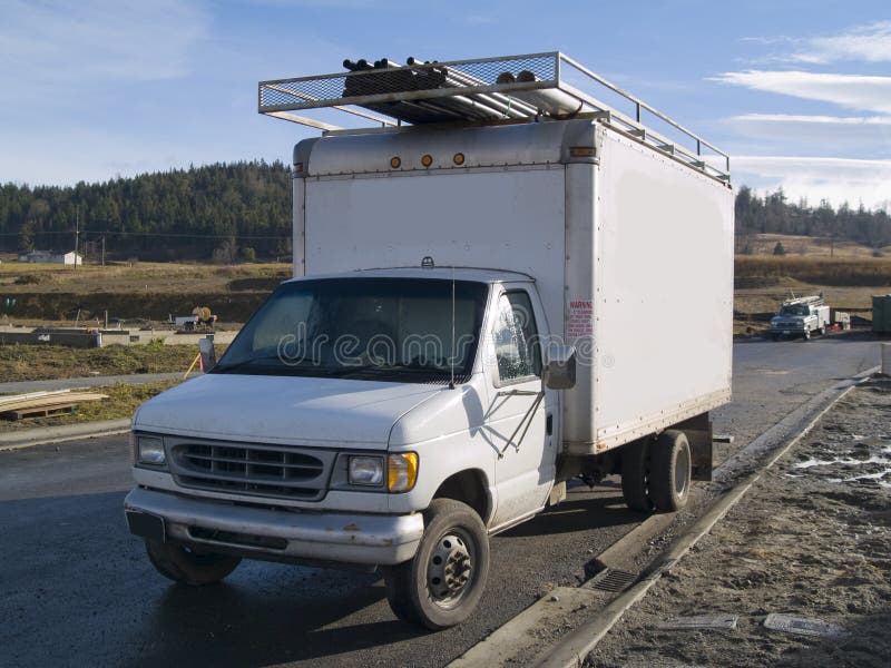 Moving Truck Back stock image. Image of white, industrial - 656333