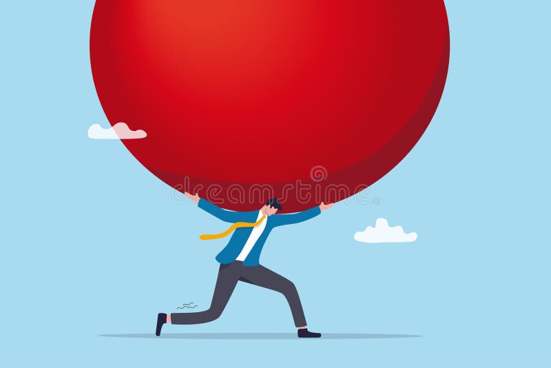 Work Under Pressure, Heavy Burden or Problem, Overworked with Exhausted ...