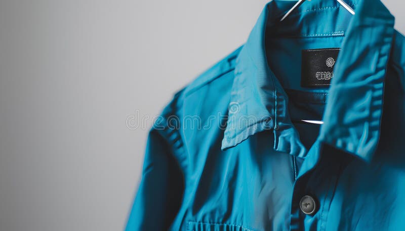 Work Uniform on a Hanger on a White Background. Space for Text Stock ...