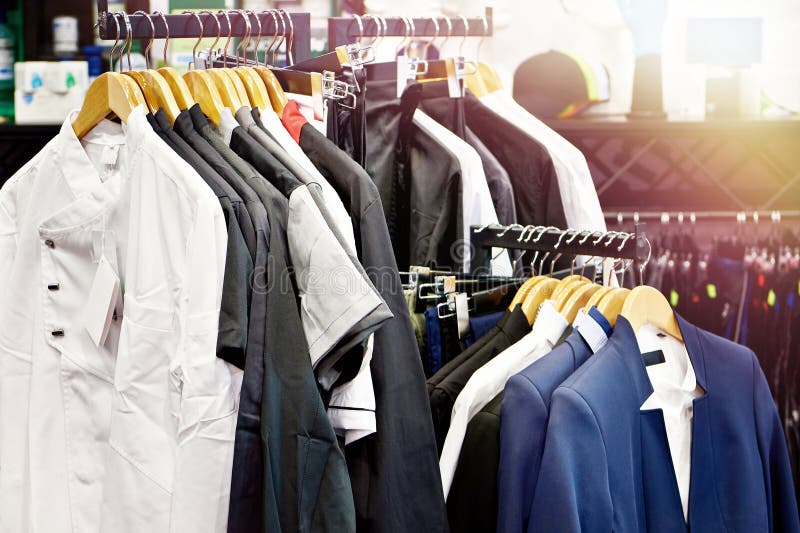 Work Uniforms for Cooks and Waiters Stock Photo - Image of hanger ...