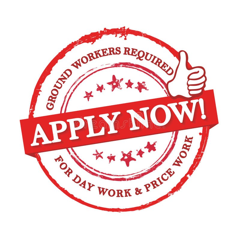 We are Hiring Ground Workers - Red Stamp / Label for Print Stock Vector ...