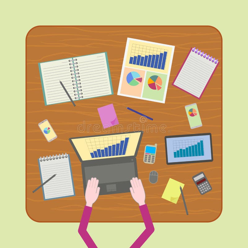 Work Using so Many Digital Devices. Stock Vector - Illustration of ...