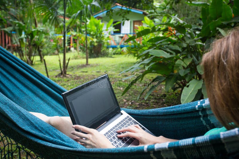 Work on vacation stock photo. Image of holiday, female - 82942354