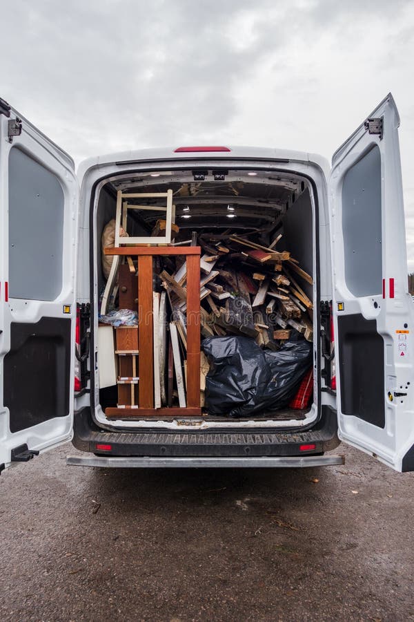 Work Van Full of Debris and on Its Way To Recycling Stock Image - Image ...