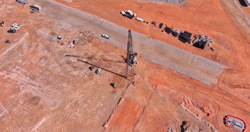 Work on Vertical Piling Foundations Using a Truck Mounted Pump on a ...