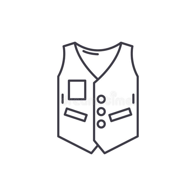 Work Vest Line Icon Concept. Work Vest Vector Linear Illustration ...
