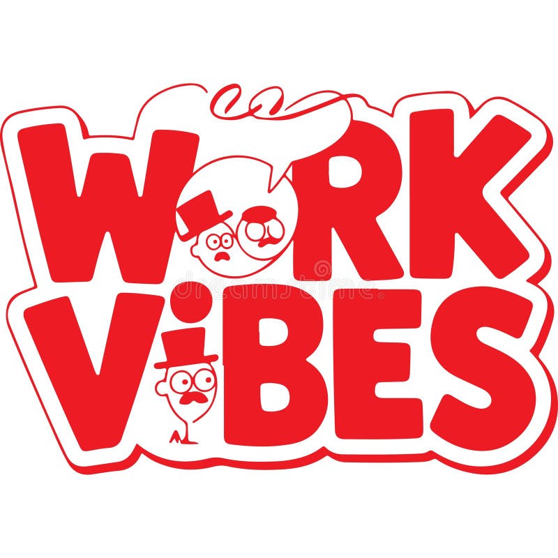 Work Vibes Cartoon Characters Design Stock Vector - Illustration of ...